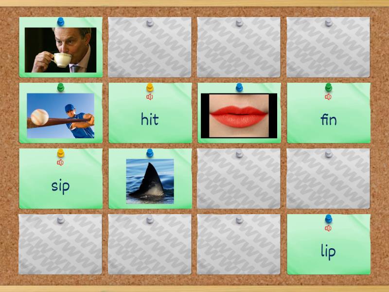 Short Vowel i CVC Memory - Matching pairs