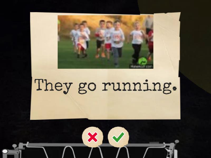 I go running. - Flash cards