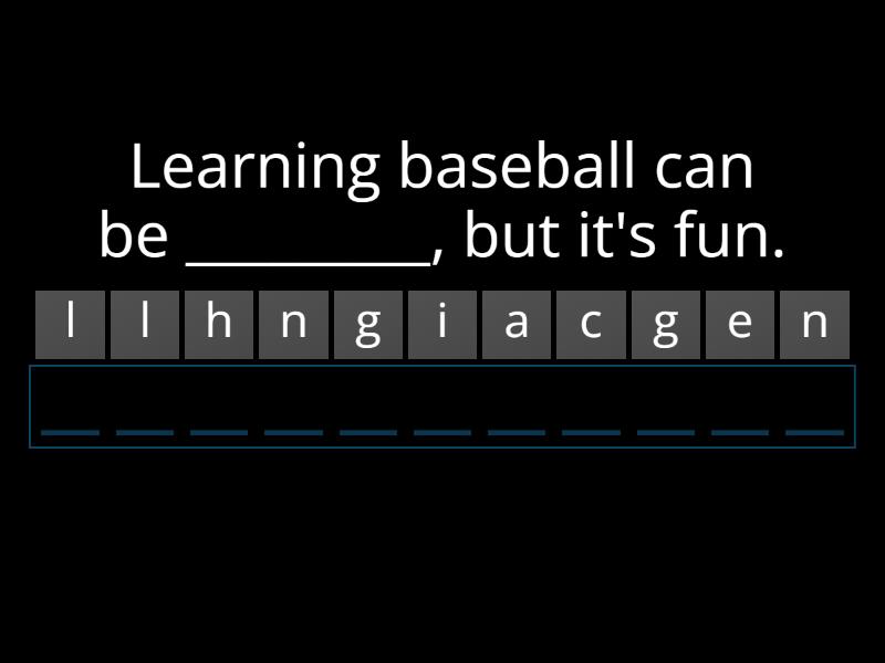 Describing Sports: Adjectives - Anagram