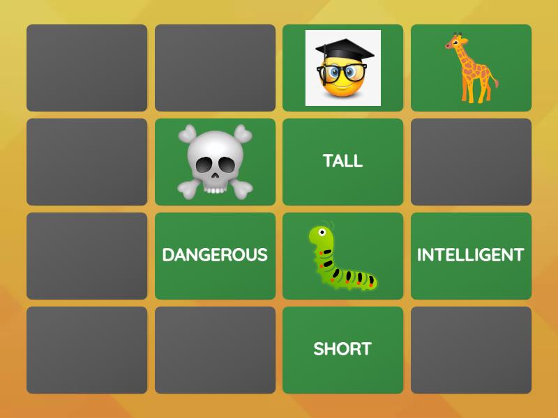 Memory Game: Adjectives - Matching pairs