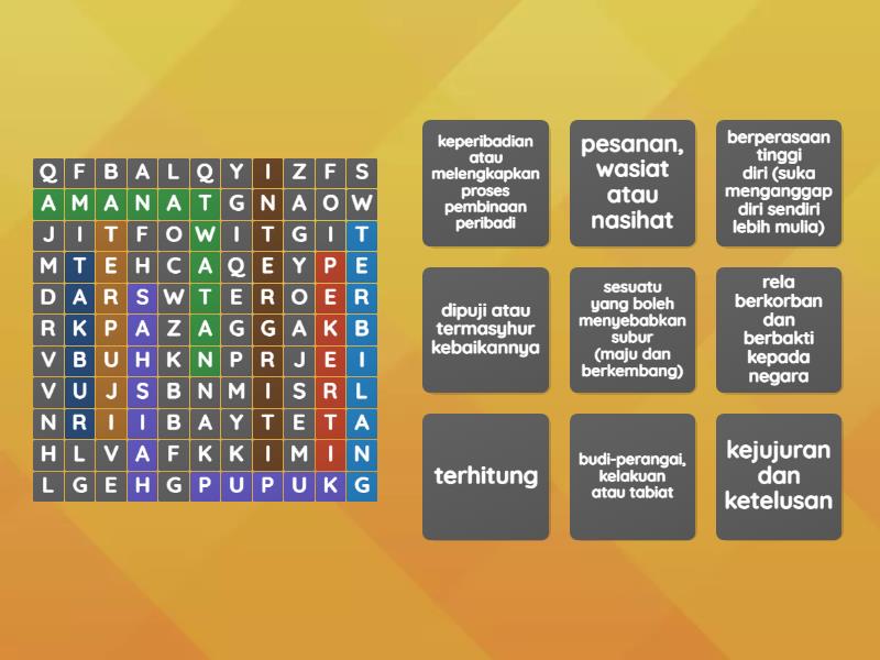 MAKNA PERKATAAN BERWARNA BIRU DALAM PANTUN UTUH PERIBADI - Wordsearch