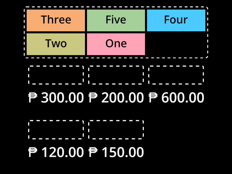 Instruction Match The Corresponding Amounts Based On The Number Of