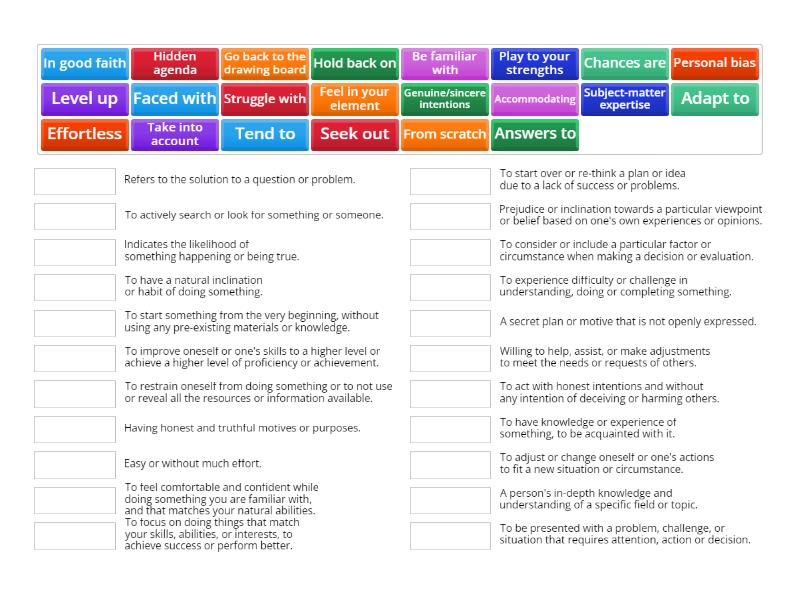 4 Tips for Leveling Up As a Team Player. Vocab - Match up