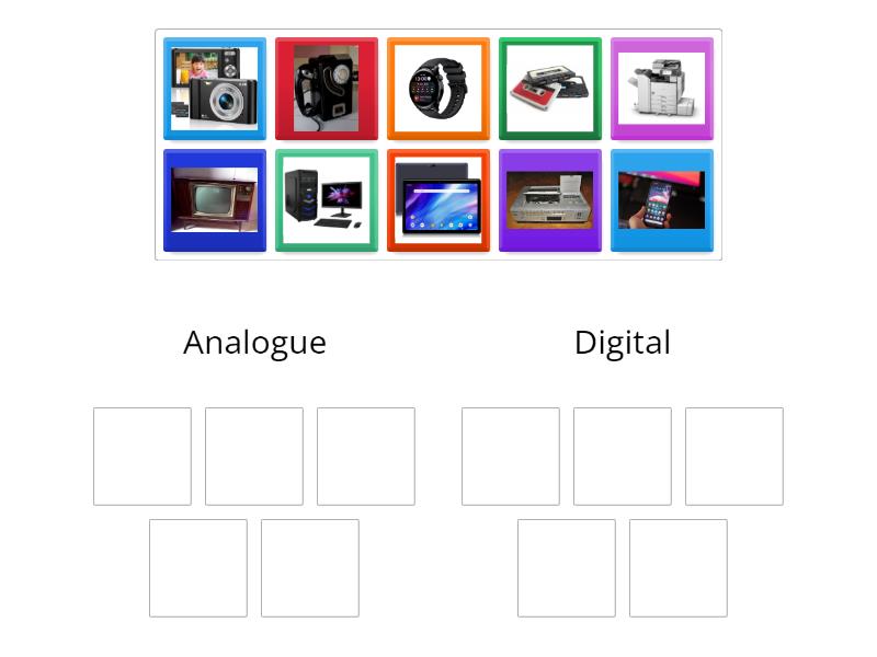 Analogue and digital devices - Group sort