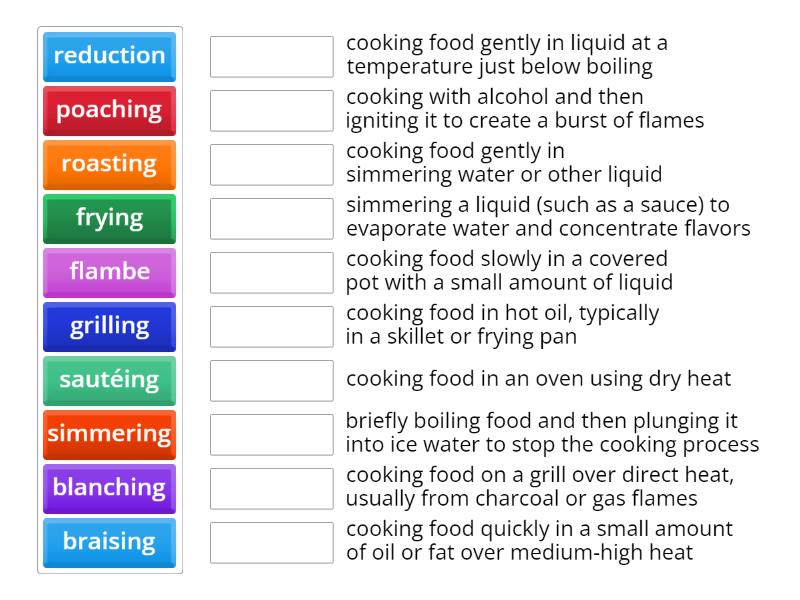 Cooking terms - Match up