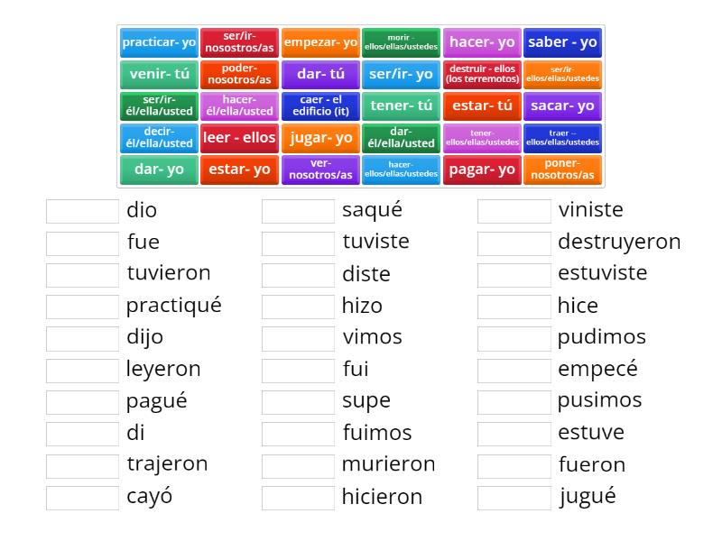 Preterite Irregulars - Match up