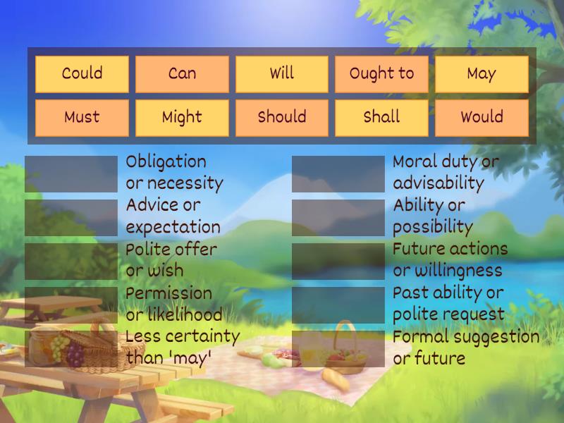 Match the Modal Verbs - Match up