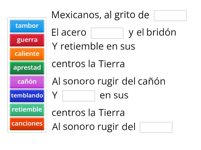 Himno Nacional Mexicano (letra) - Complete the sentence