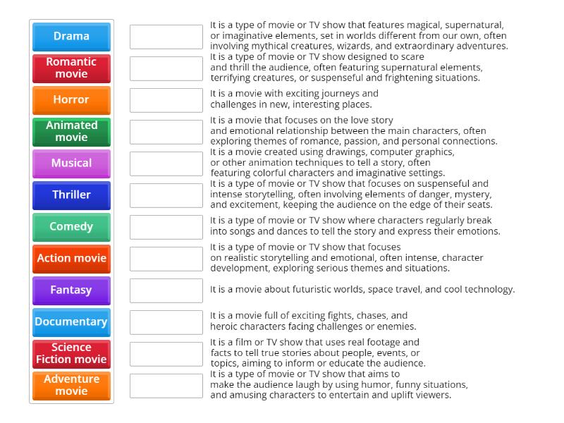 Movie Genres - Match up