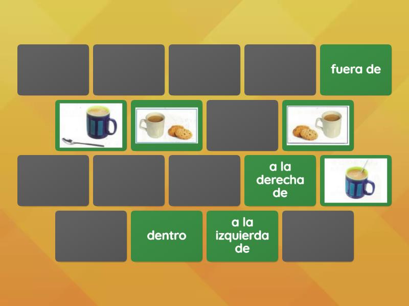 Preposiciones de lugar - Memotest - Matching pairs