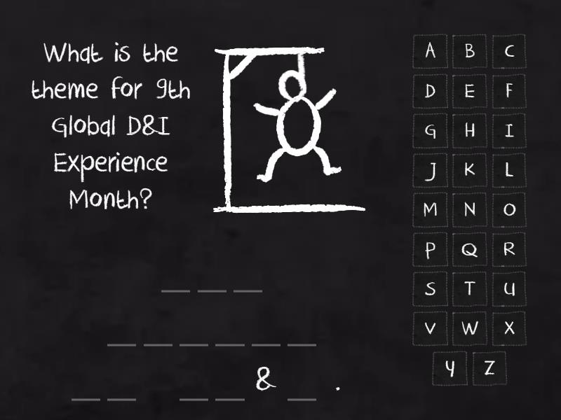 What is the theme for 9th Global D&I Experience Month? - Hangman