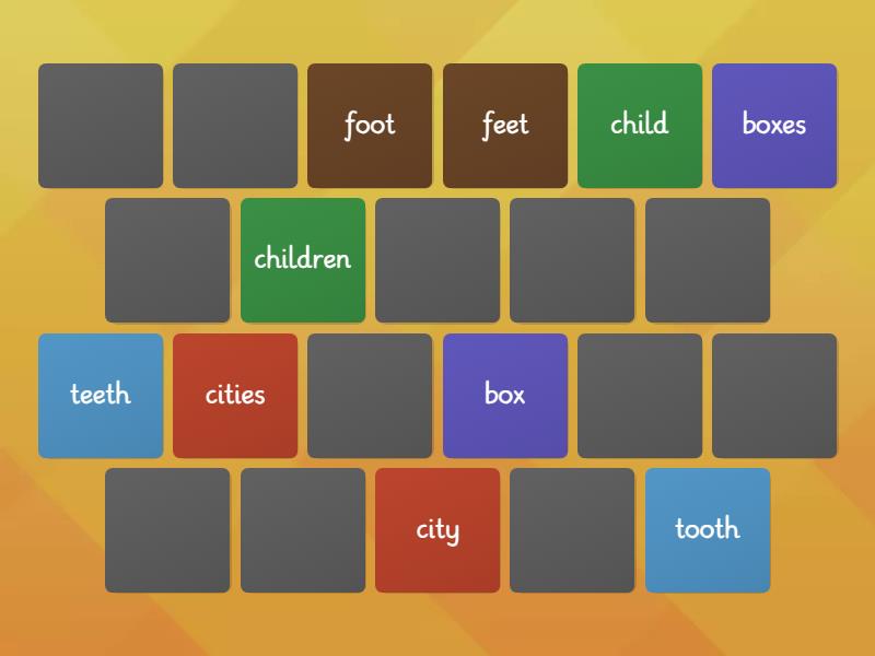 Plural Nouns - Matching pairs