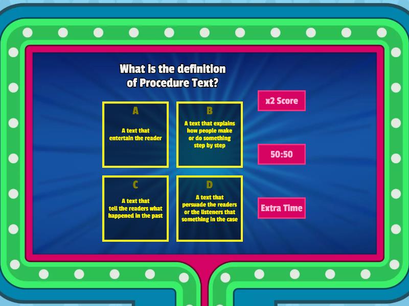 Quiz Procedure Text Gameshow Quiz