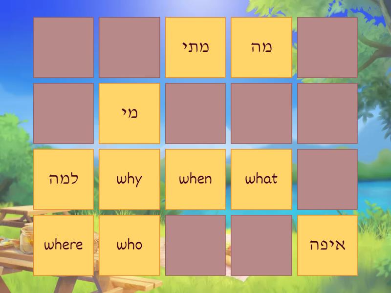 wh questions and more - Matching pairs