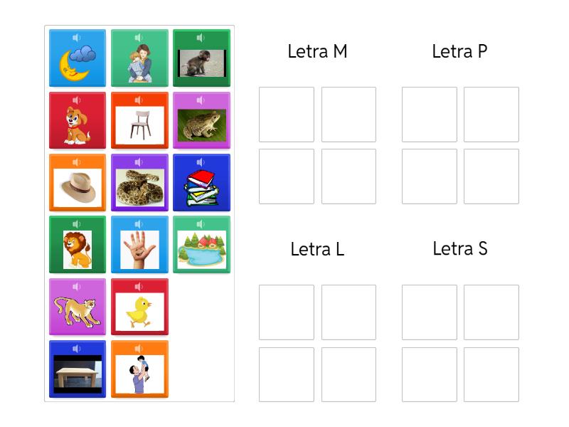 Repaso de las letras M-P-L-S - Ordenar por grupo