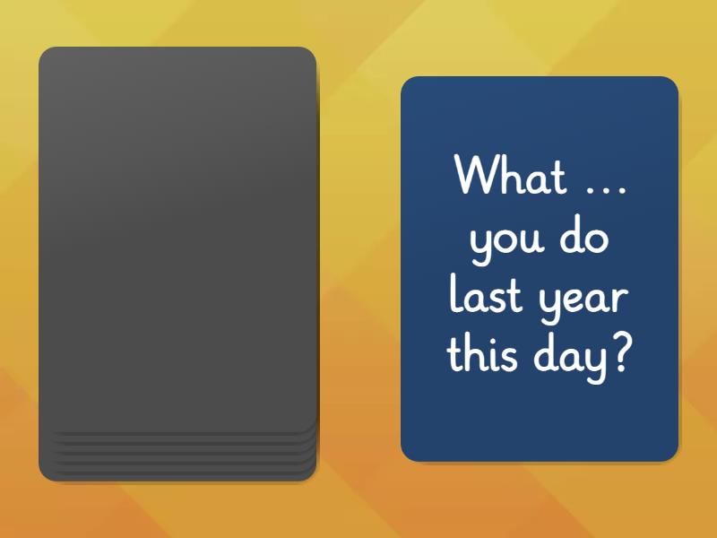 did / was - Speaking cards