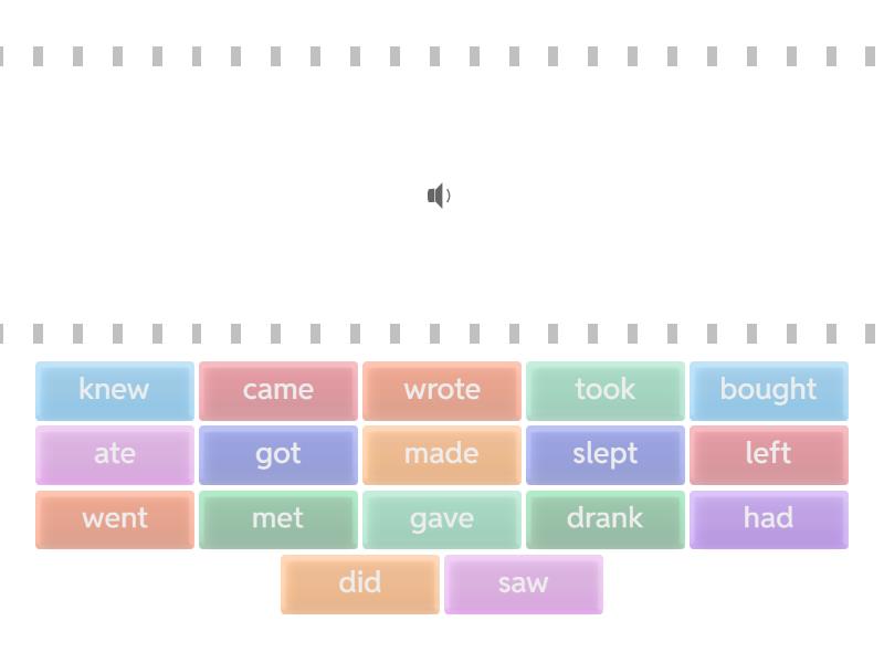Speakout A1 irregular verbs pronunciation - Find the match