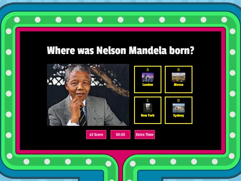 5th grade Nelson Mandela - Gameshow quiz
