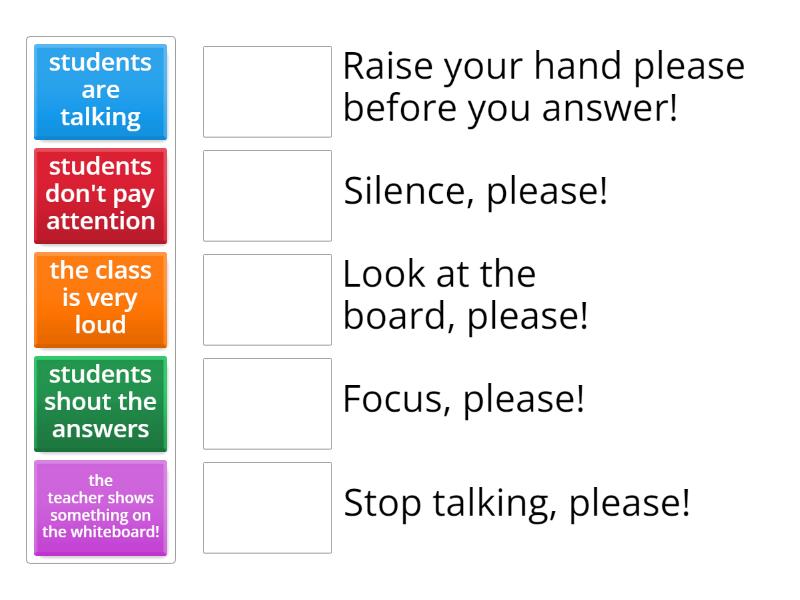 Classroom language - Match up