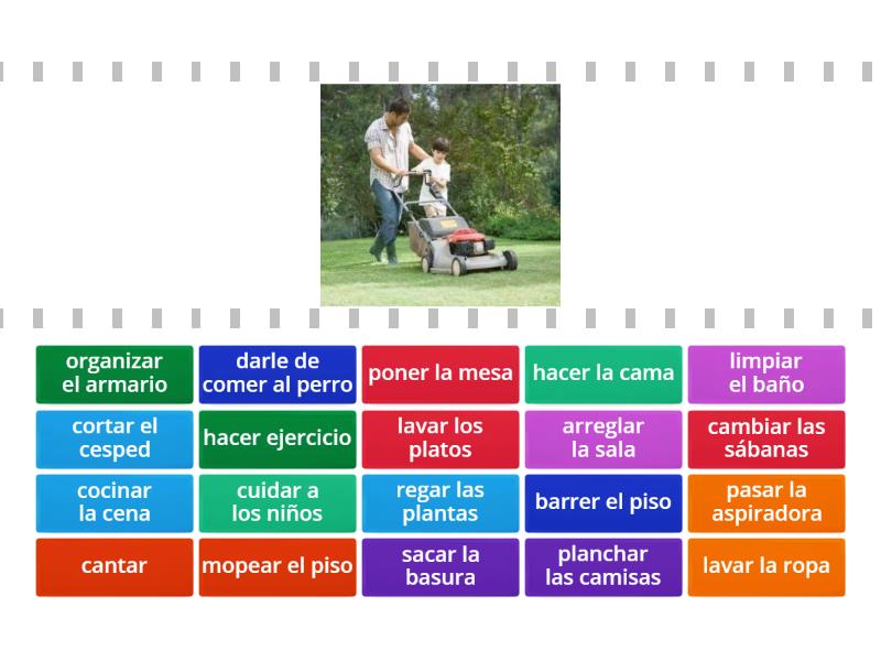Vocabulario Unidad 4: Los quehaceres / the house chores - Find the match