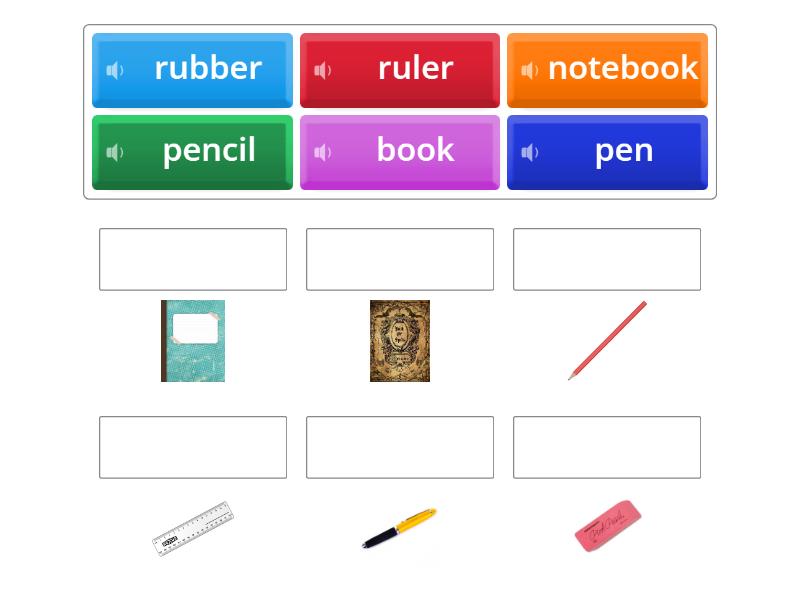 School objects 1 - Match up