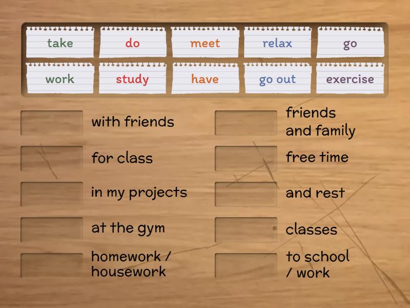 Routinary activities - Match up