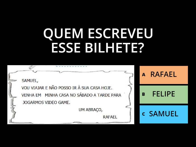 BILHETE - Quiz