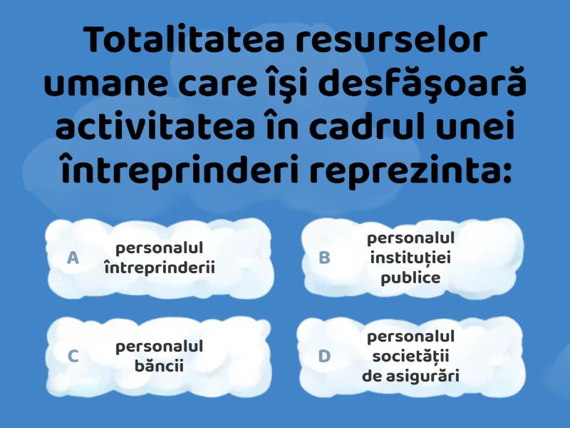 Test Economia Intreprinderii - RESURSELE UMANE ALE ÎNTREPRINDERII CLS ...