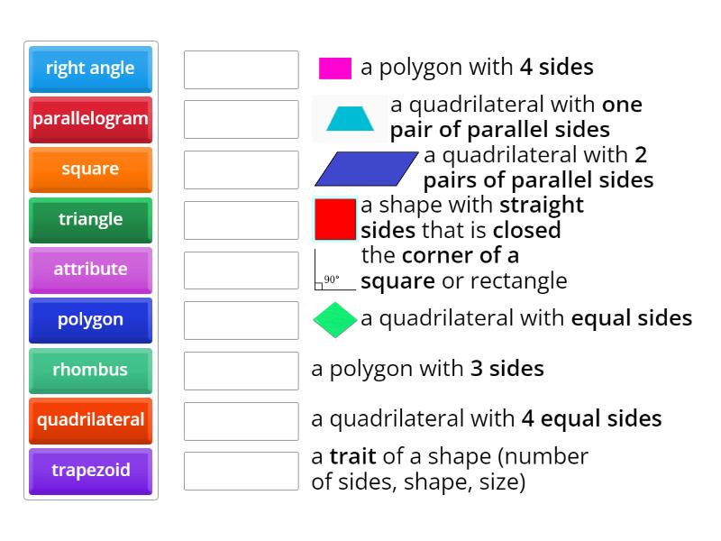 Geometry Vocabulary - Match up