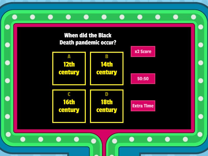 the black death - Gameshow quiz