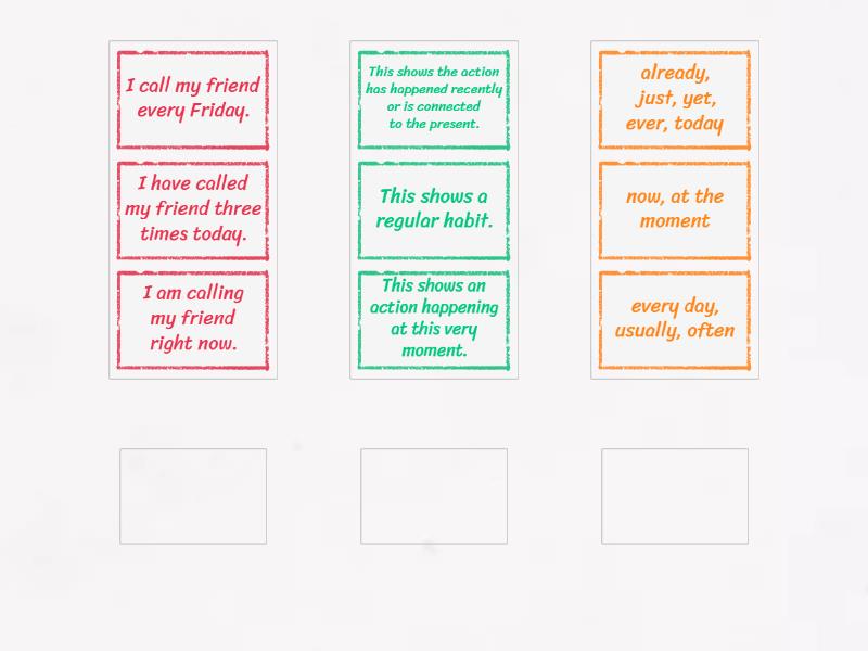 Focus 2. Present tenses - Make sets