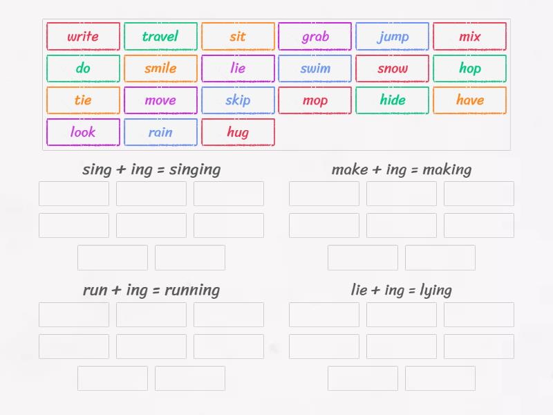Present Continuous + Spelling (2) - Group sort