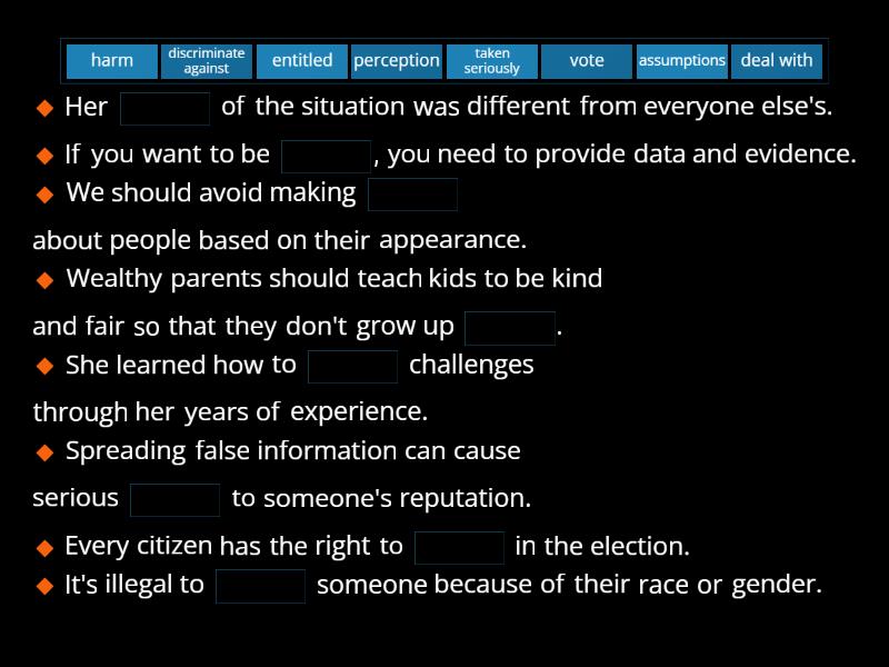 Stereotypes: ex 2 - Complete the sentence