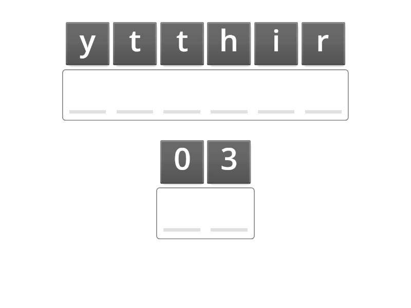 Put in the correct order - Anagram