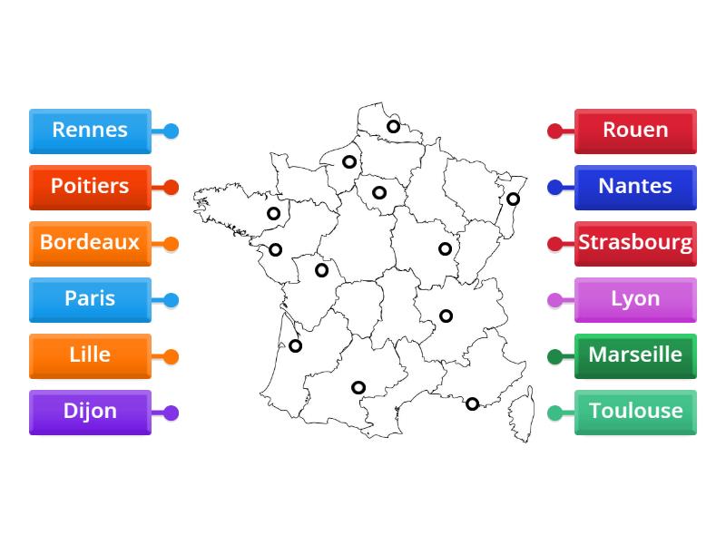 French towns/cities - Labelled diagram