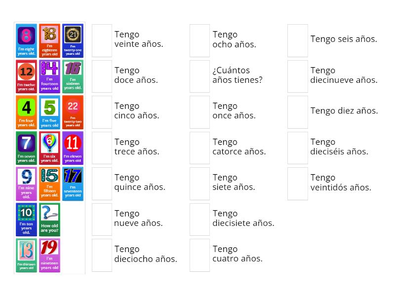 ¿Cuántos años tienes? - Match up