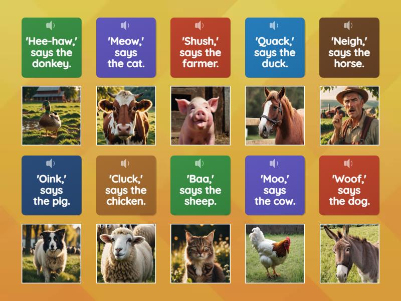 Farm Animal Sounds - Unscramble