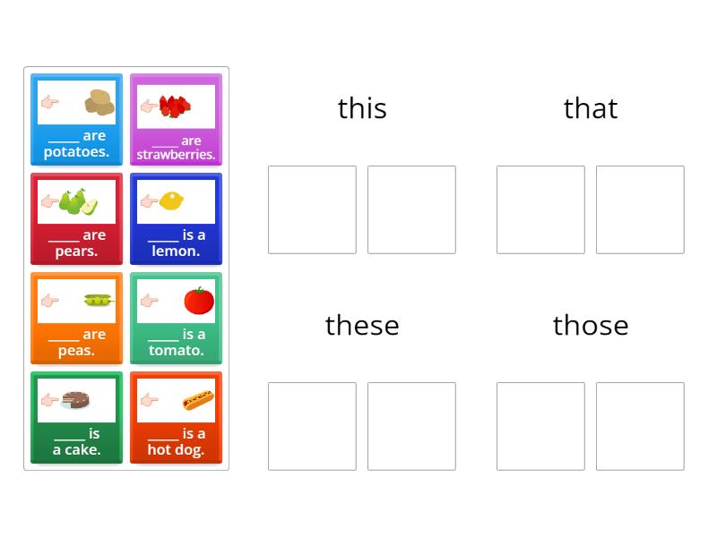 02. Welcome 1, Food, Demonstrative pronouns - Group sort