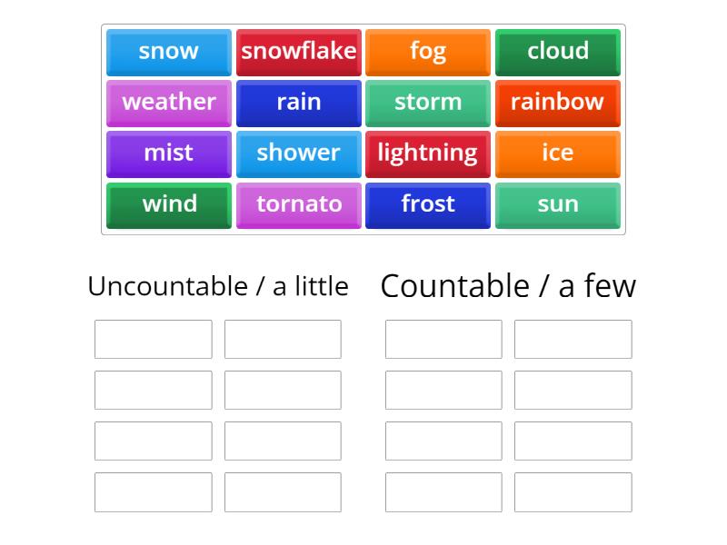 Weather nouns - Group sort