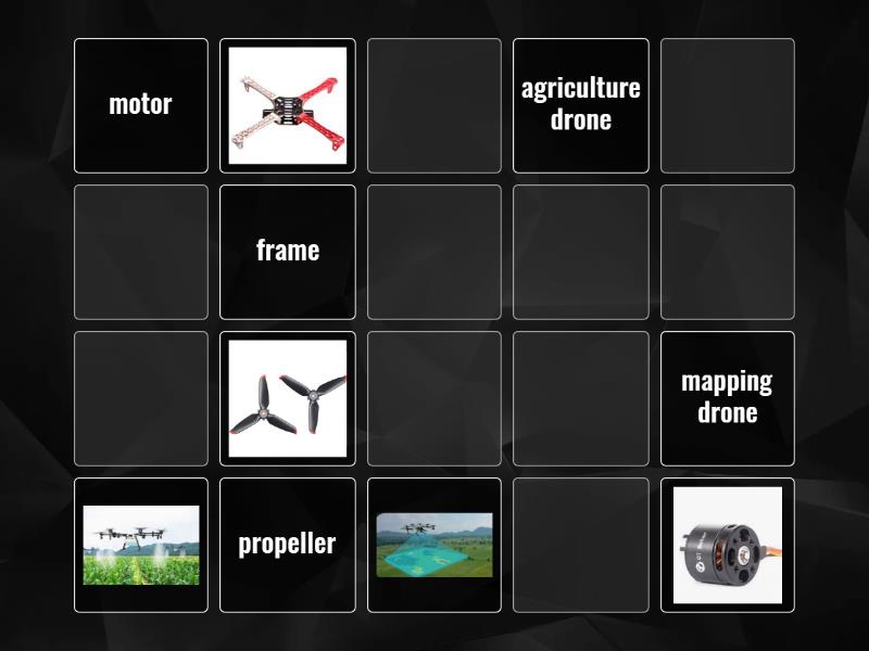 parts of a drone - Matching pairs