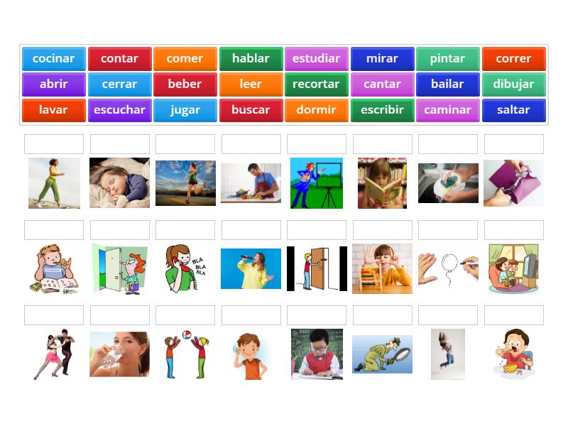 Verbos comunes en español - Une las parejas