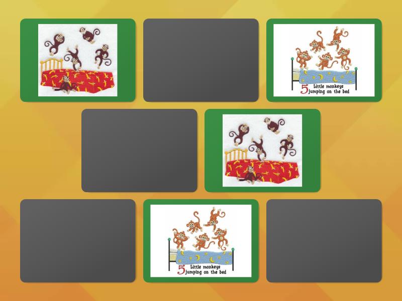 5 little monkeys - Matching pairs