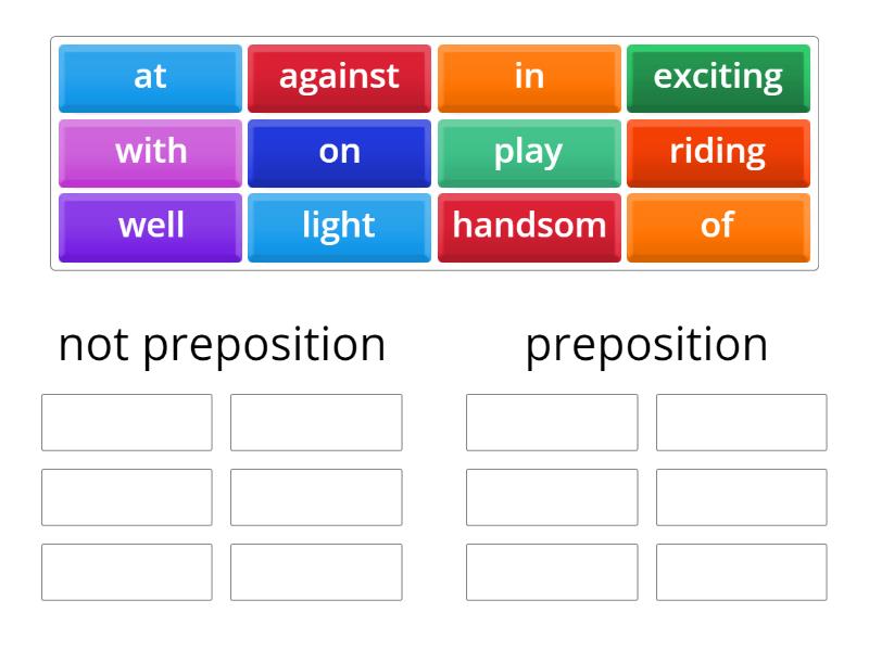 classify these items into the following two groups: - Group sort