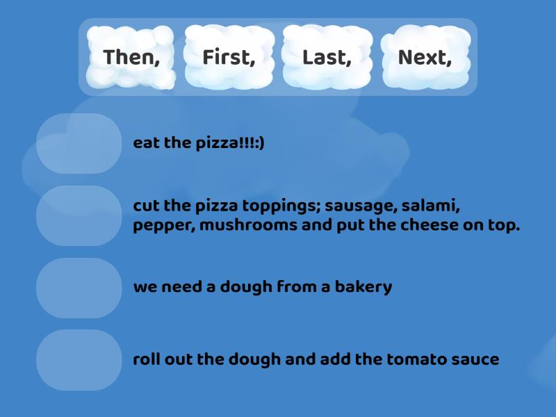 how to make a pizza: - Match up