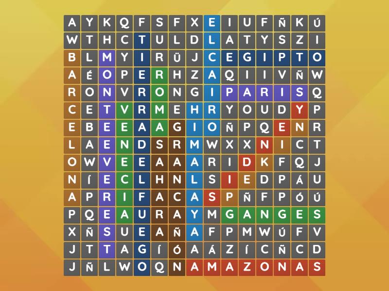 SOPA DE LETRAS (GEOGRAFÍA) - Wordsearch