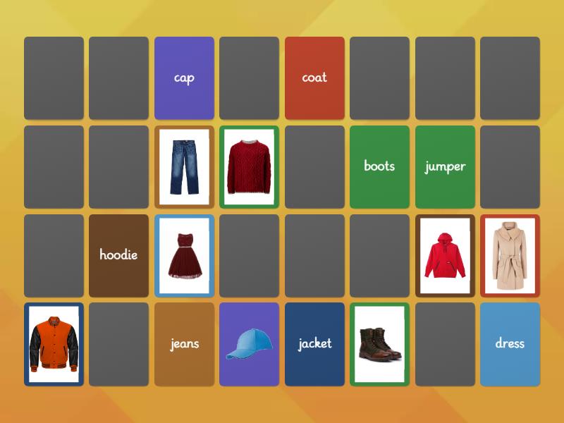 Go Getter 1 (Unit 2 Lesson 2.1 Clothes) - Matching pairs
