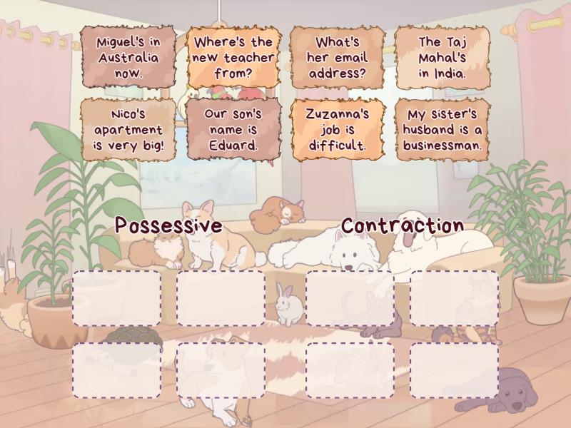 SPEAKOUT A1 - Unit 3A: grammar (possessive ´s) - Group sort