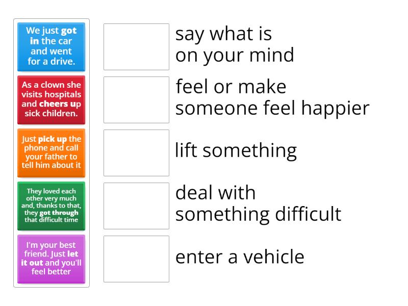 Phrasal verbs (A2 - B1) - Match up