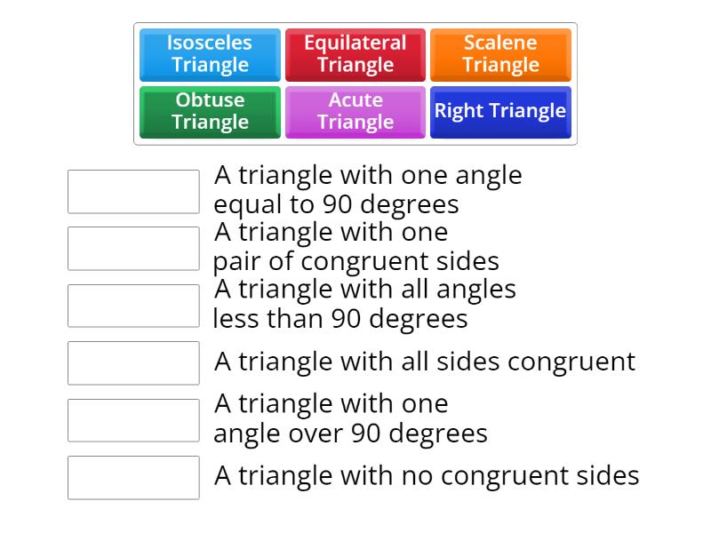 Triangle Vocabulary - Match up
