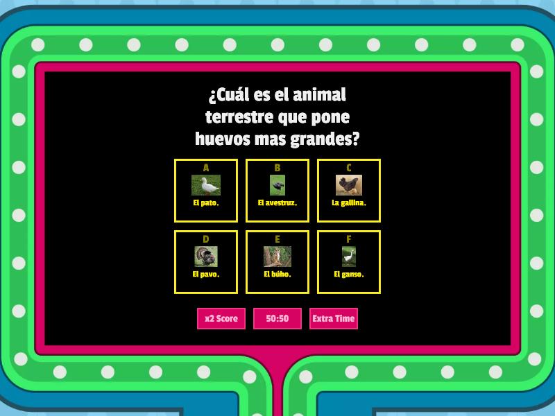 Los Animales. - Gameshow quiz